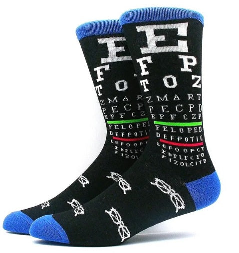 'Snellen Eye Chart' Crew Socks — Little Sock Store