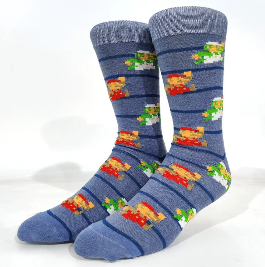 Super Mario 'Super Mario And Super Luigi' Crew Socks — Little Sock Store