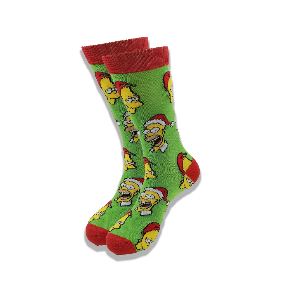 The Simpsons 'Christmas Simpsons' Crew Socks — Little Sock Store
