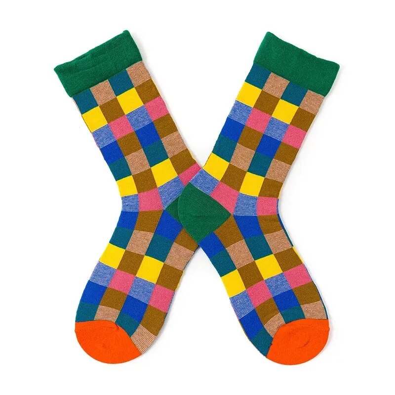 'Colorful Box Pattern' Crew Socks — Little Sock Store