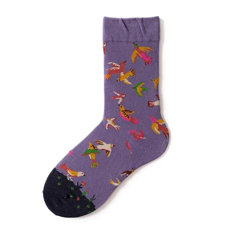 All Over 'Flock Of Birds' Crew Socks — Little Sock Store
