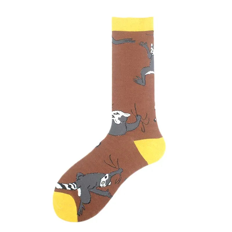 'Raccoon Big Print' Crew Socks — Little Sock Store