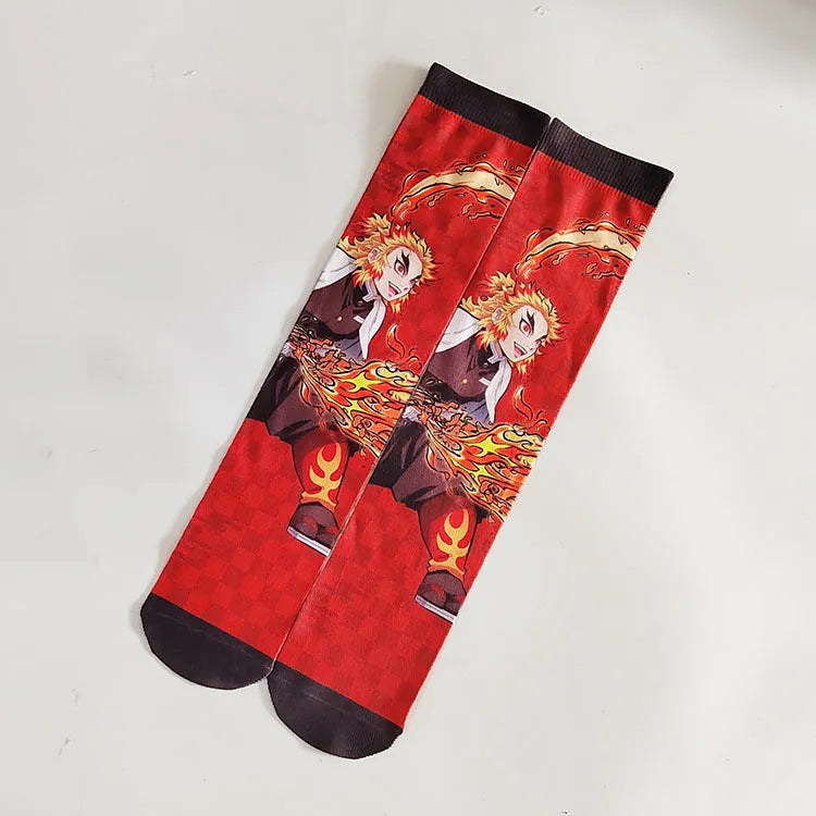 Demon Slayer 'Kyojuro Rengoku' Crew Socks — Little Sock Store
