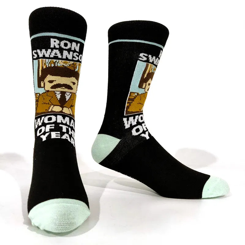 Ron Swanson 'Woman of the Year' Crew Socks — Little Sock Store