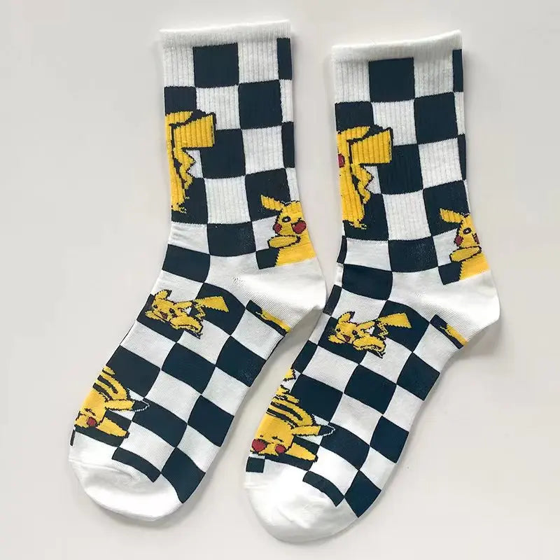 Pokemon 'Pikachu | Checkered' Crew Socks — Little Sock Store