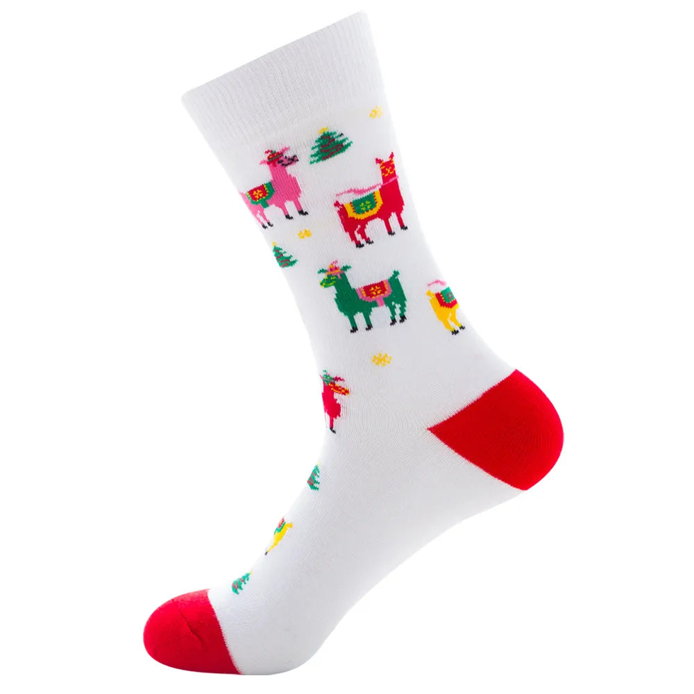Christmas Socks 'Noel Lama' Crew Socks — Little Sock Store
