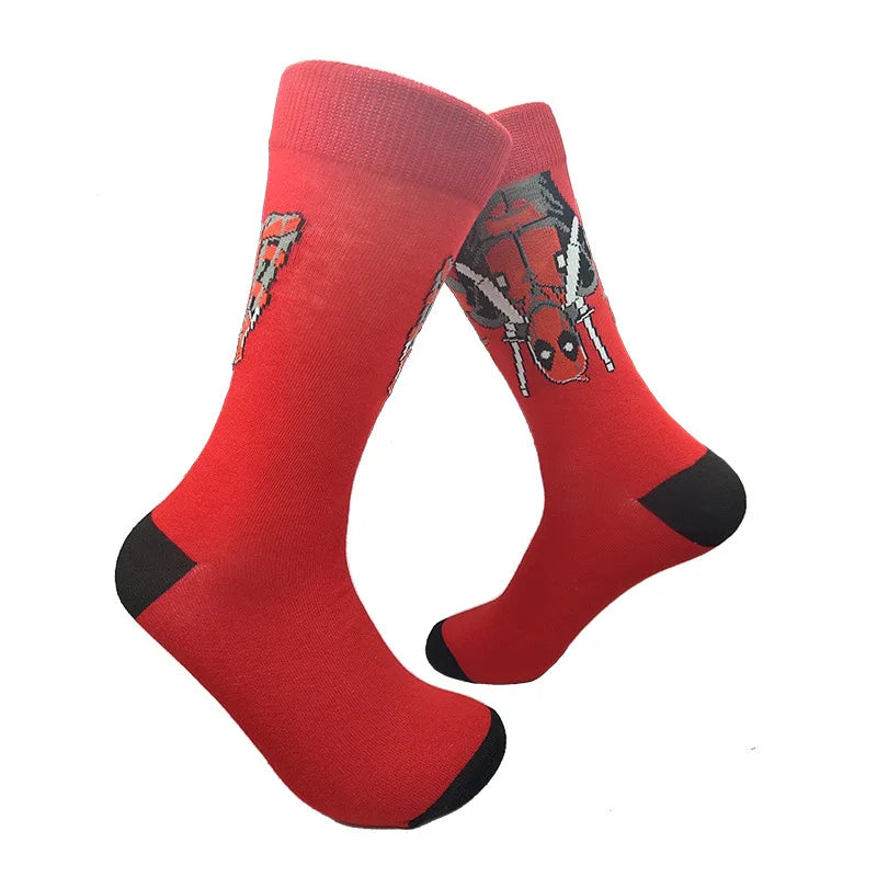 Deadpool 'Aesthetic Deadpool' Crew Socks — Little Sock Store