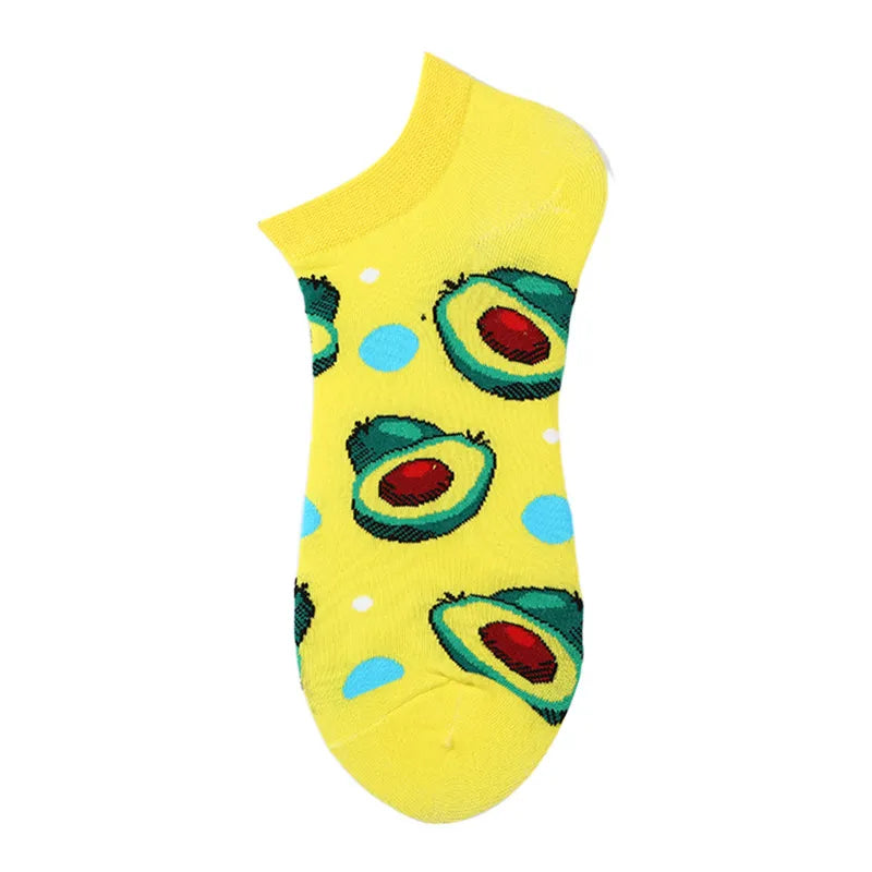 'Avocado | Yellow' Ankle Socks — Little Sock Store