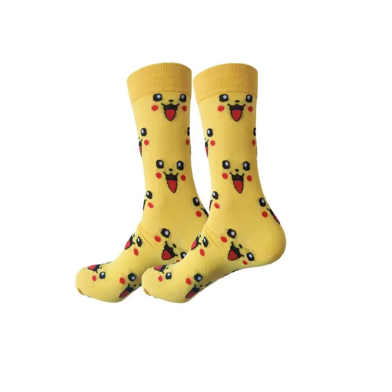 Pokemon 'Happy Pika Face Pattern' Crew Socks — Little Sock Store