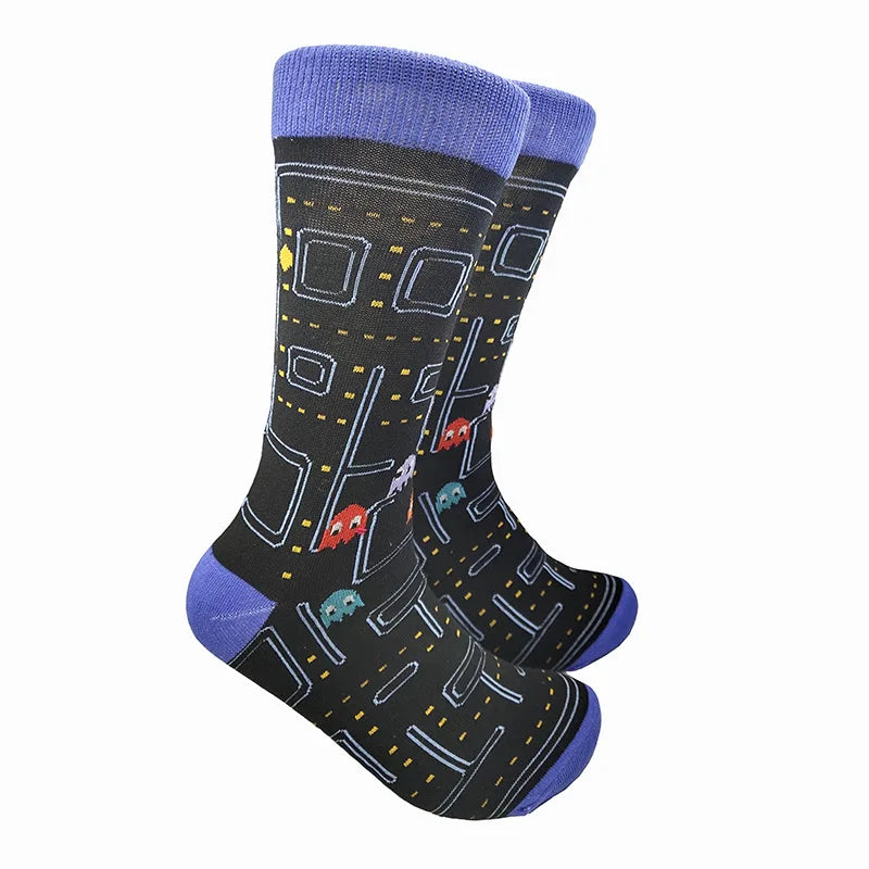 'Pacman x Black Blue' Crew Socks — Little Sock Store