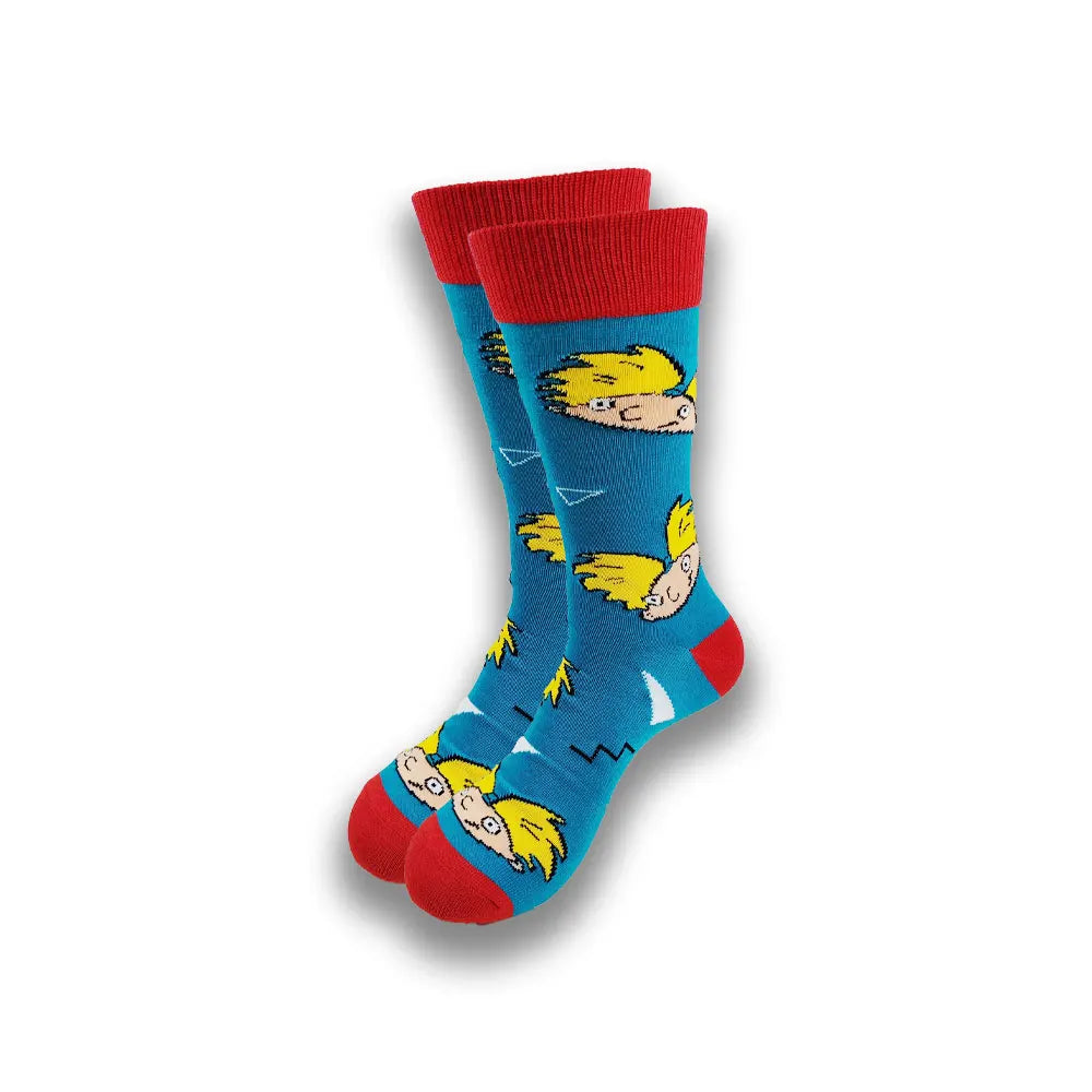 Hey Arnold 'Arnold Print' Crew Socks — Little Sock Store