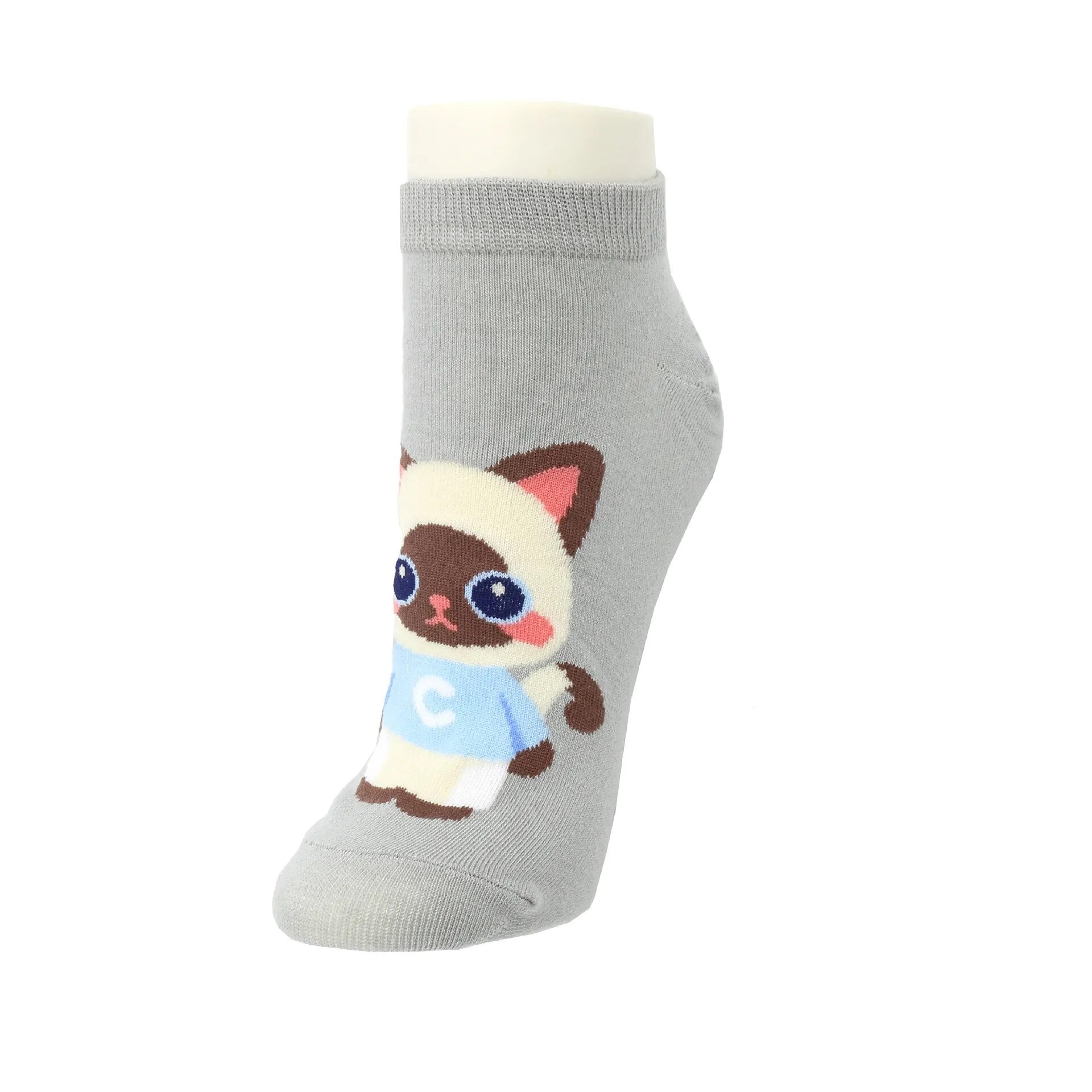 Cute Animals 'Siamese Cat' Ankle Socks — Little Sock Store