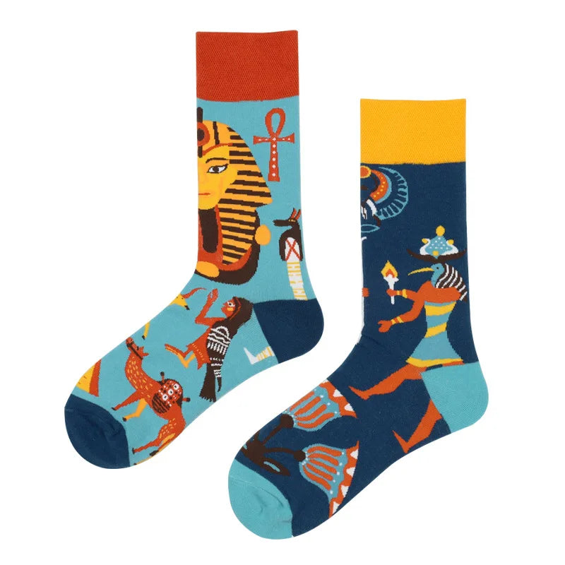 Mismatch "Egyptian Culture" Crew Socks — Little Sock Store