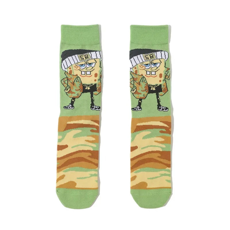 SpongeBob Squarepants 'Camouflage Pattern' Crew Socks — Little Sock Store