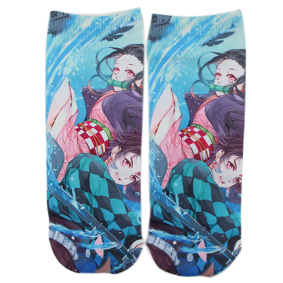 Demon Slayer "Tanjiro And Nezuko" Ankle Socks — Little Sock Store