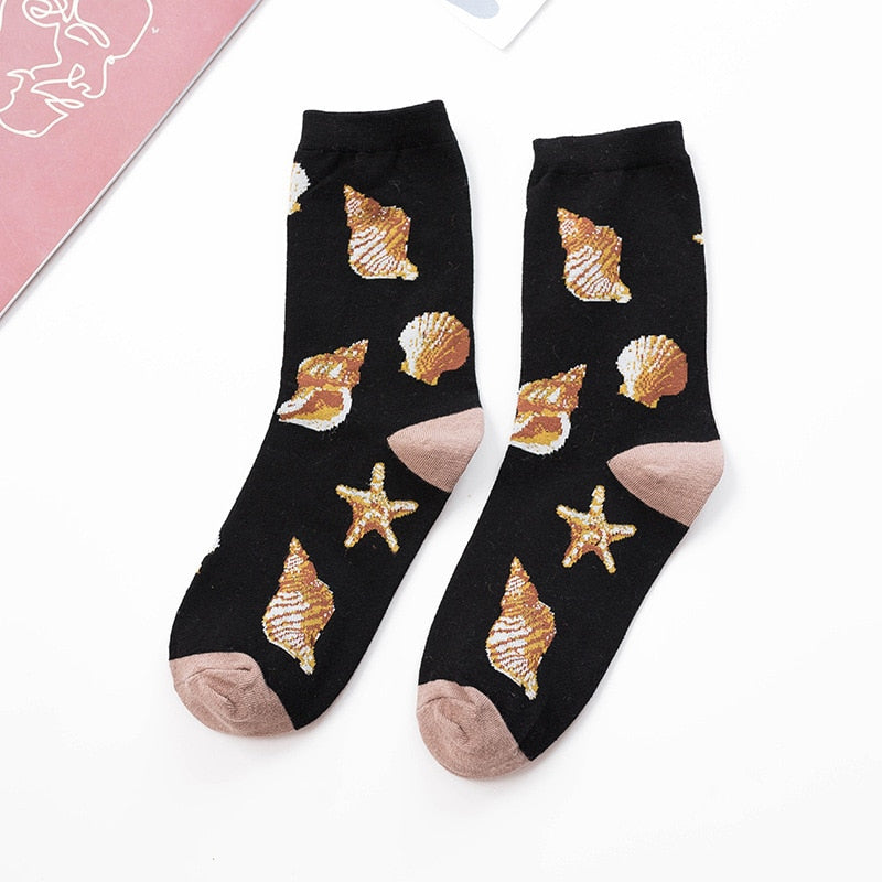 'Sea Shells' Crew Socks — Little Sock Store
