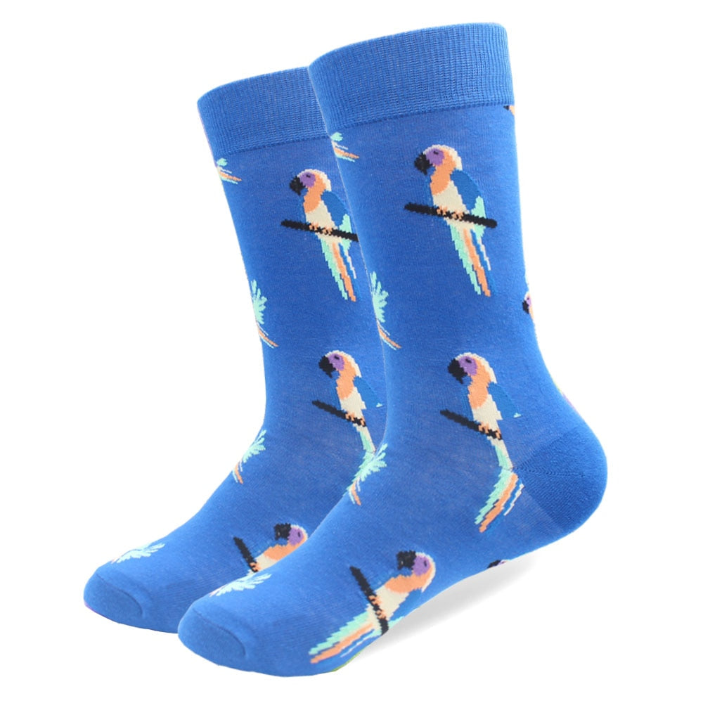 "Parrots Macaw Blue" Crew Socks — Little Sock Store