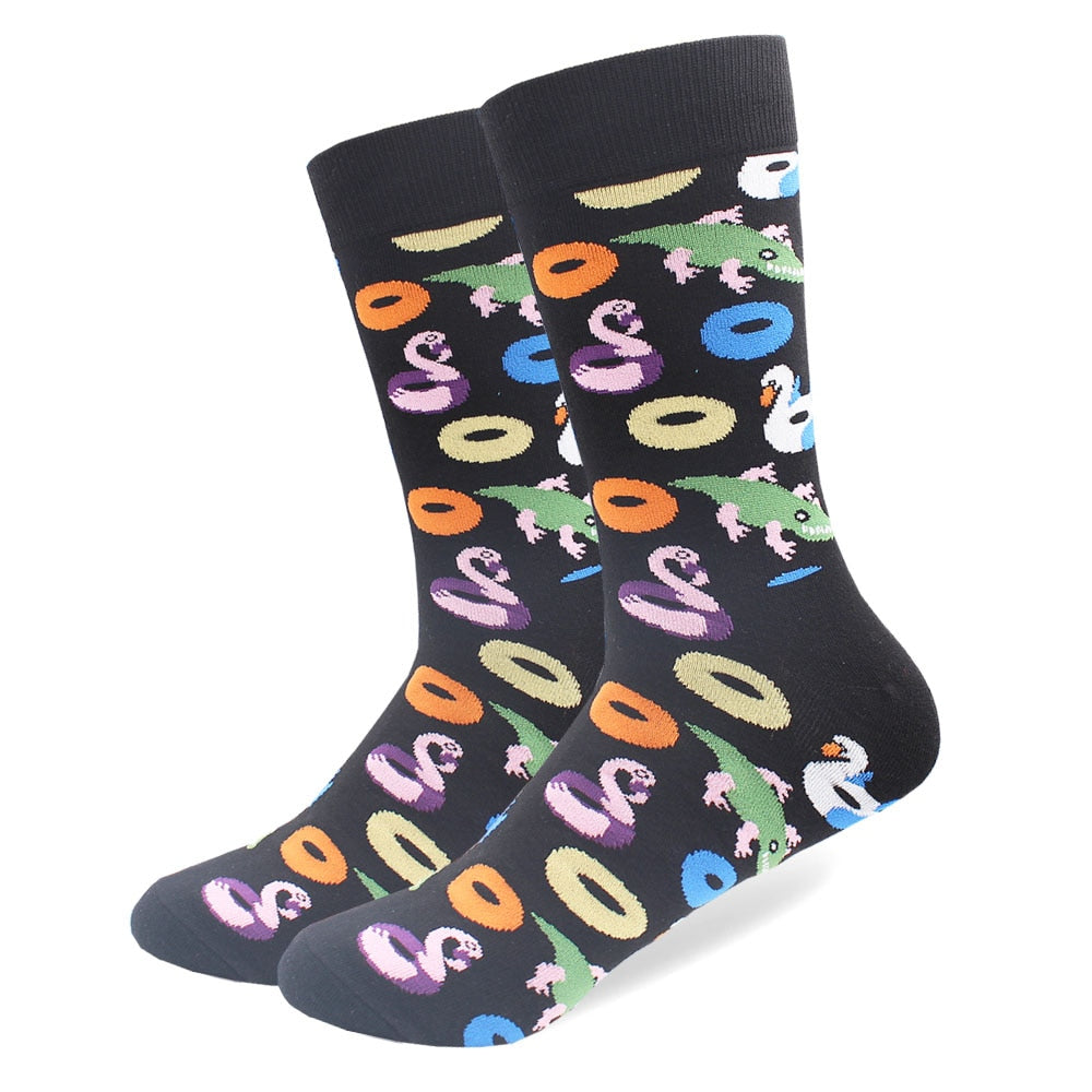 "Crocodile And Colorful Swan" Crew Socks — Little Sock Store