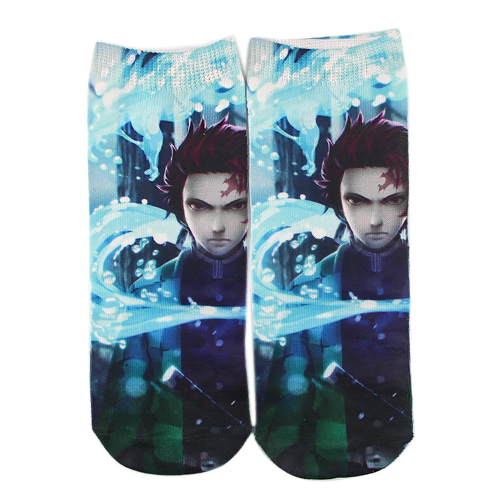Demon Slayer "Tanjiro Water Surface Slash" Ankle Socks — Little Sock Store