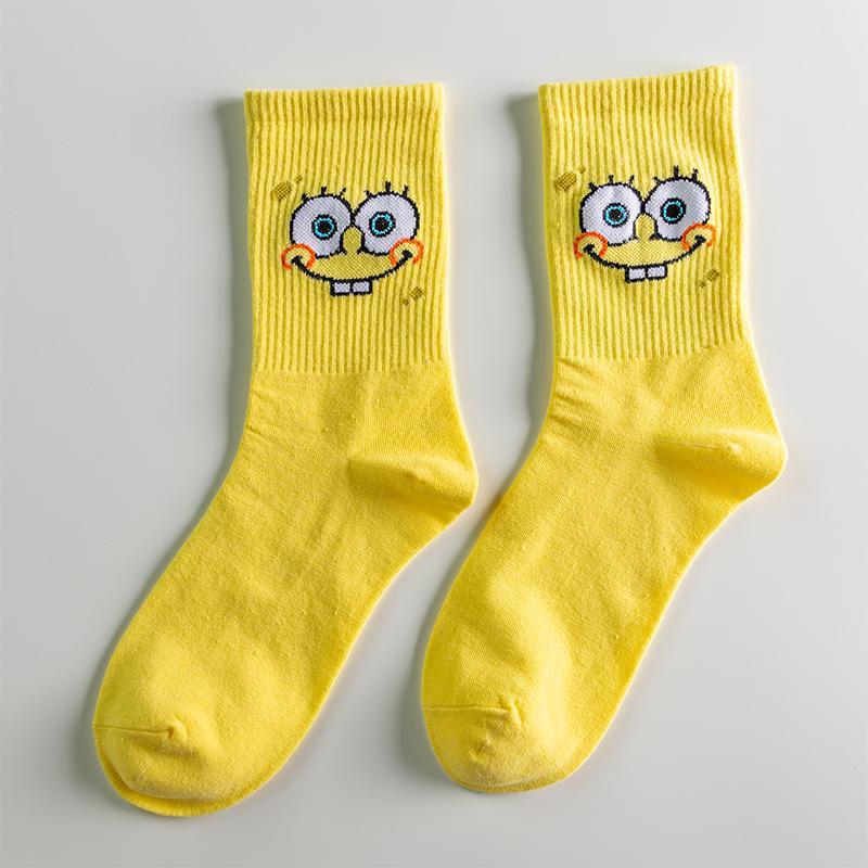 Spongebob 'Cheerful Spongebob' Crew Socks — Little Sock Store