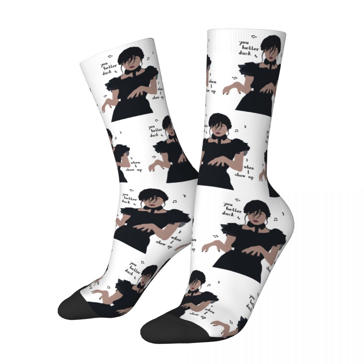 Wednesday Addams "Wednesday Addams Black And White" Crew Socks — Little ...