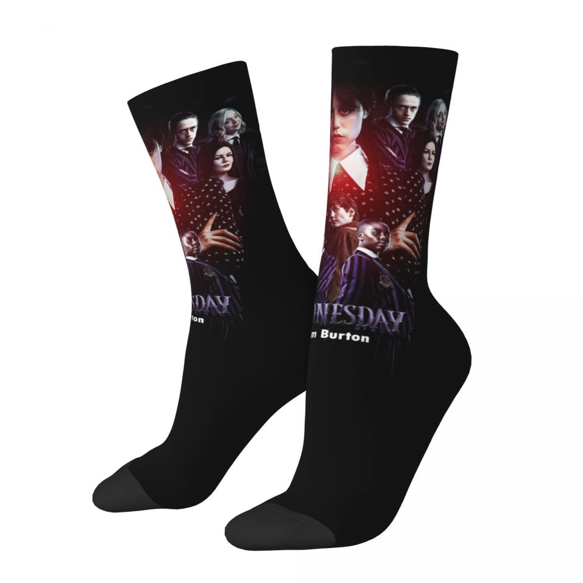 Wednesday Addams "Wednesday Addams Cast" Crew Socks — Little Sock Store