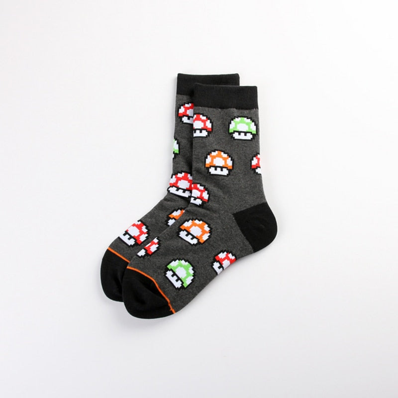 Super Mario '1 Up | Super Mushroom' Crew Socks — Little Sock Store