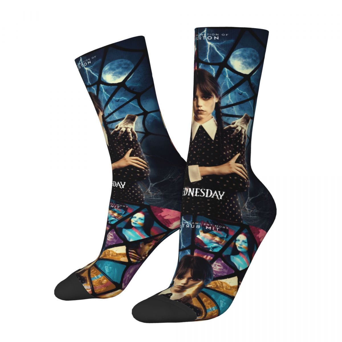 Wednesday Addams "Wednesday Addams With Thing" Crew Socks — Little Sock ...