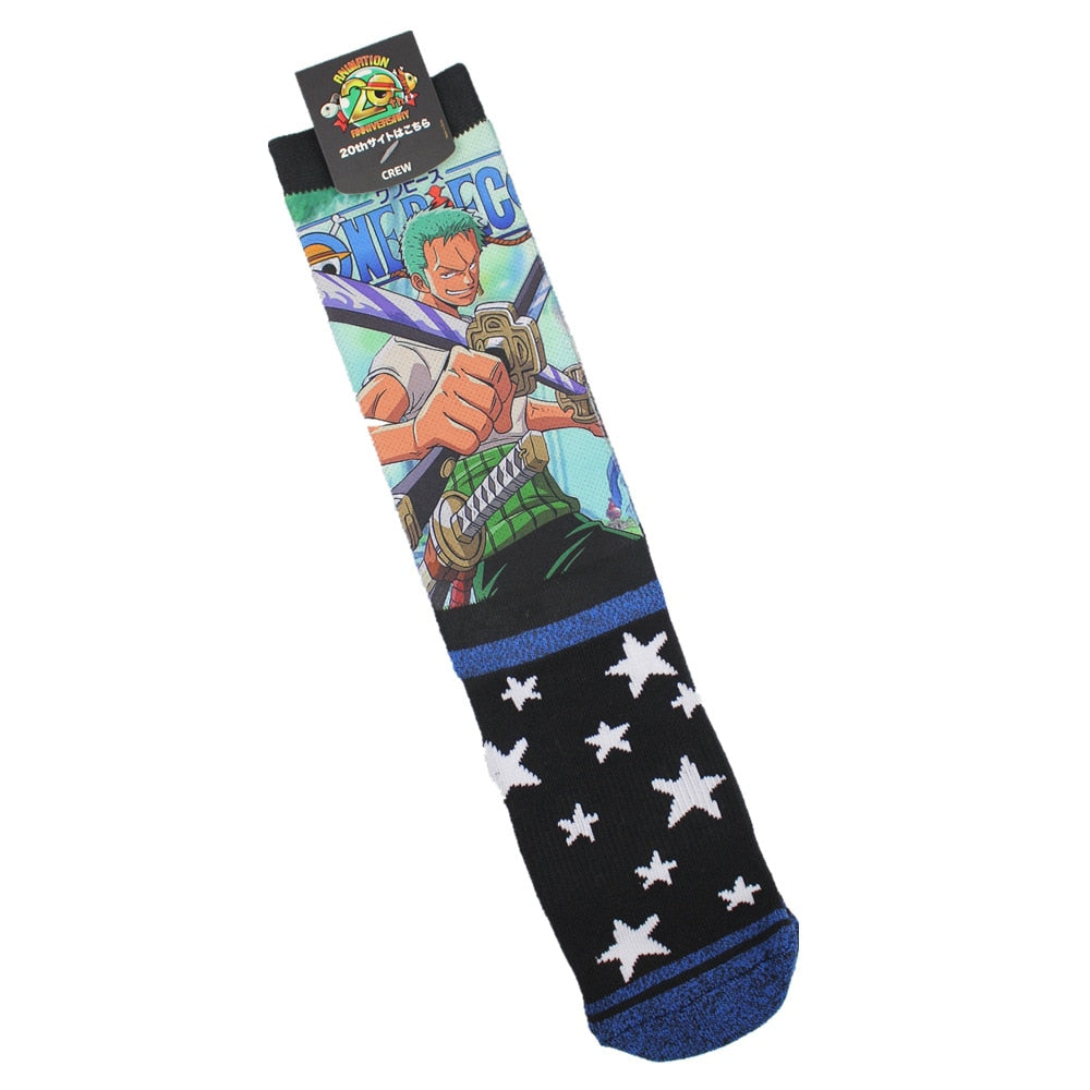 One Piece "Zoro Two Swords" Crew Socks — Little Sock Store