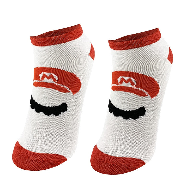 Super Mario 'Mario Hat And Beard' Ankle Socks — Little Sock Store