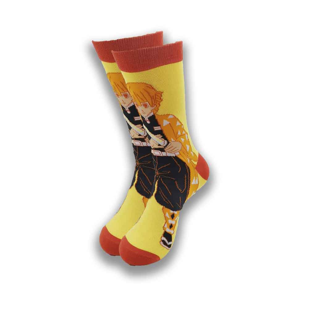 Demon Slayer 'Zenitsu Agatsuma' Crew Socks — Little Sock Store