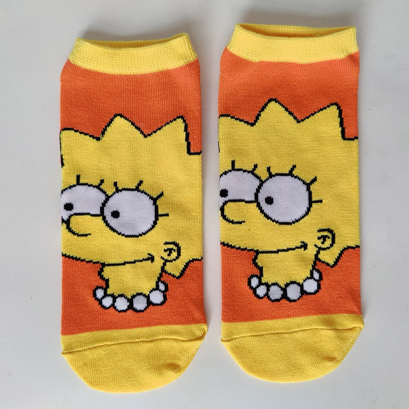 The Simpsons 'Lisa And Her Pearl Necklace' Ankle Socks — Little Sock Store