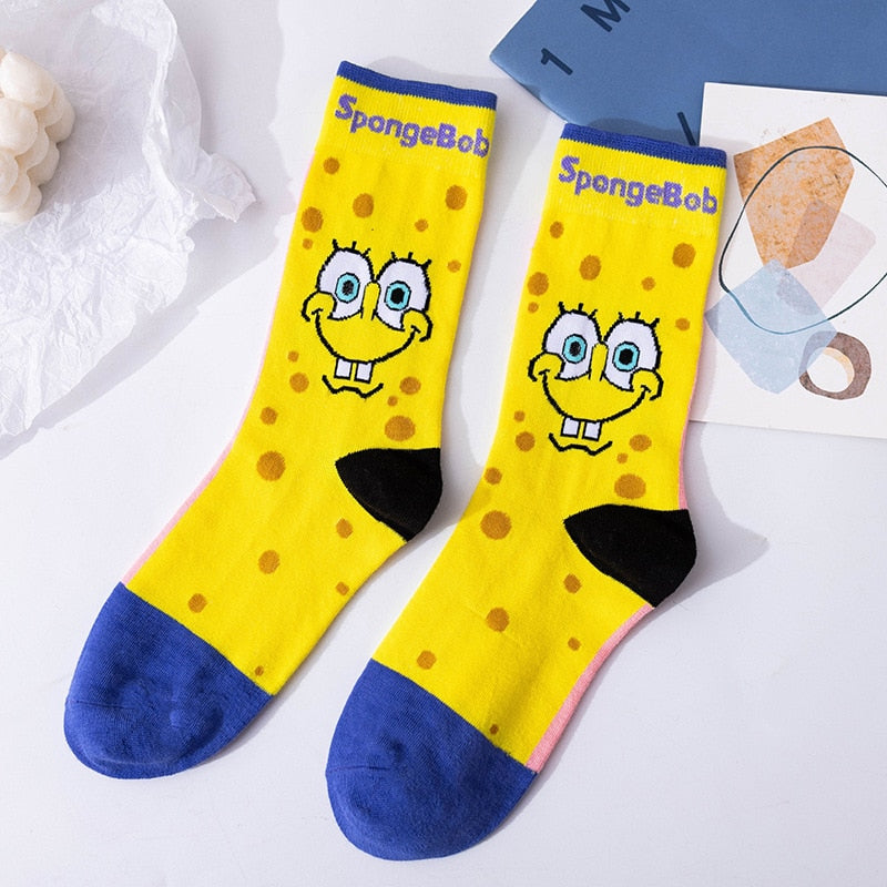 Spongebob 'Smiling Spongebob' Crew Socks — Little Sock Store