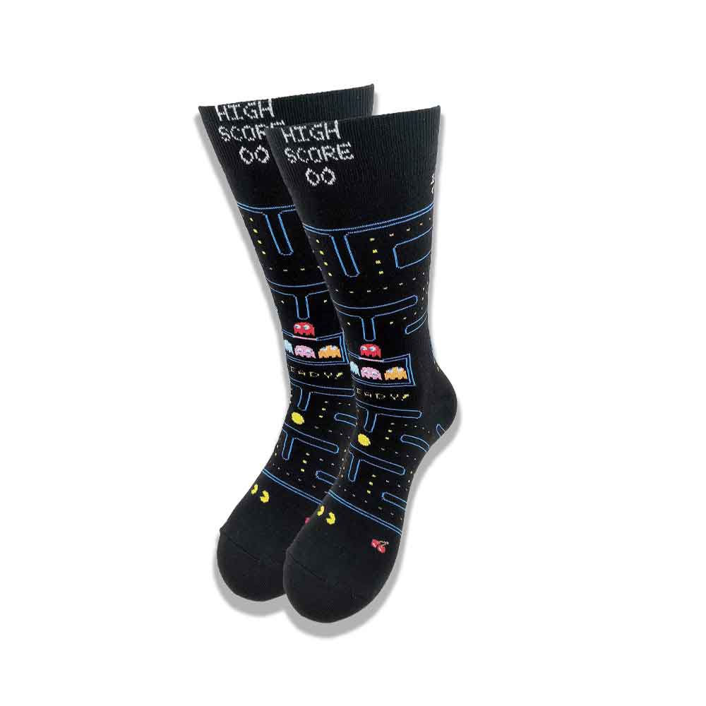 Pac-Man 'Pac-Man Map' Crew Socks — Little Sock Store