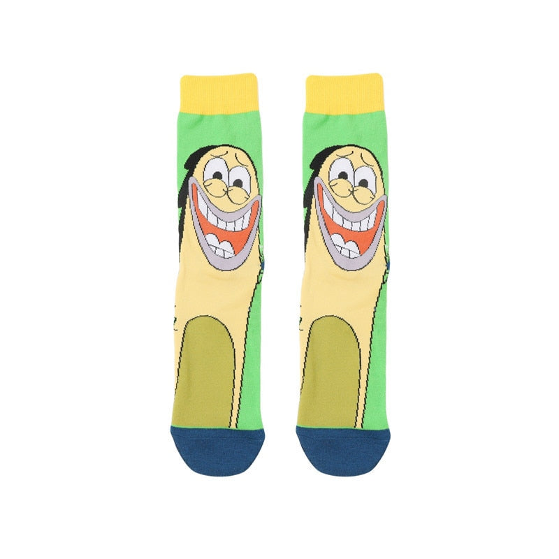 Spongebob 'Smiling Random Citizen' Crew Socks — Little Sock Store