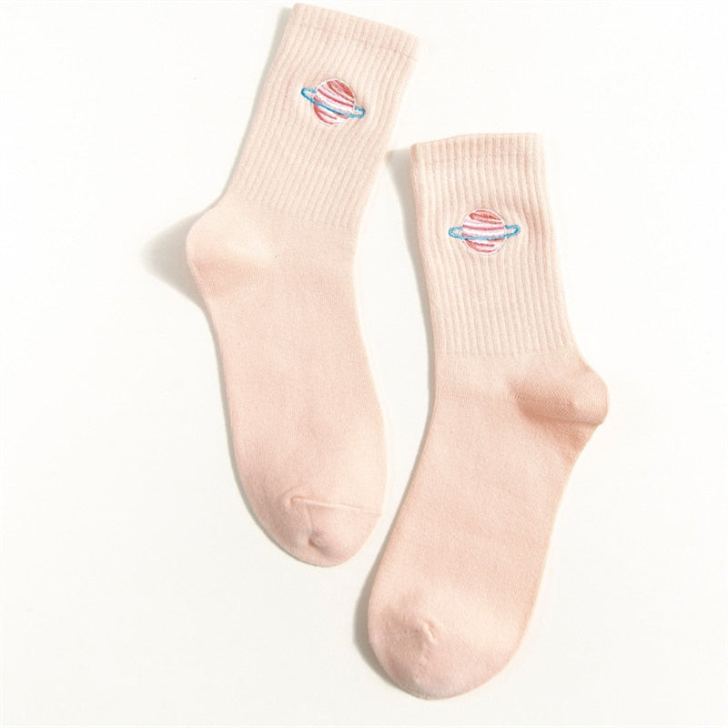 Planets 'True Beauty Of Saturn' Crew Socks — Little Sock Store