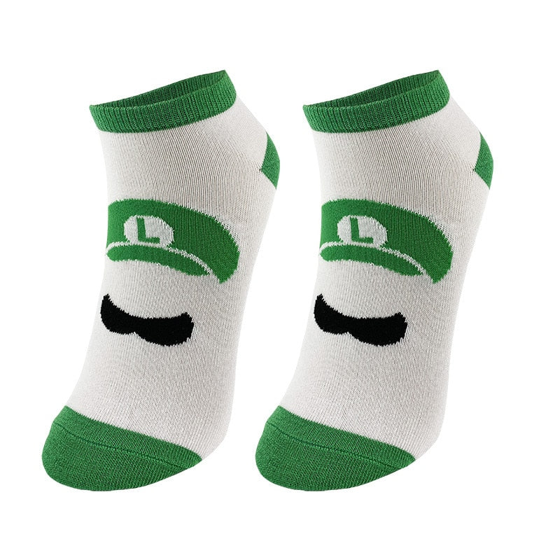 Super Mario 'Luigi Hat And Beard' Ankle Socks — Little Sock Store