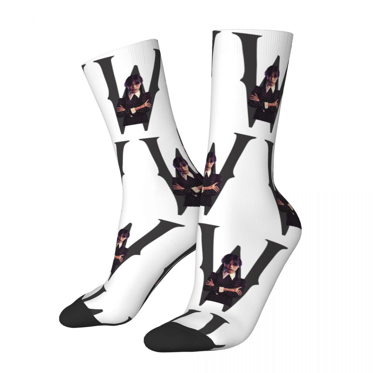 Wednesday Addams "Wednesday Addams Minimal Print" Crew Socks — Little ...