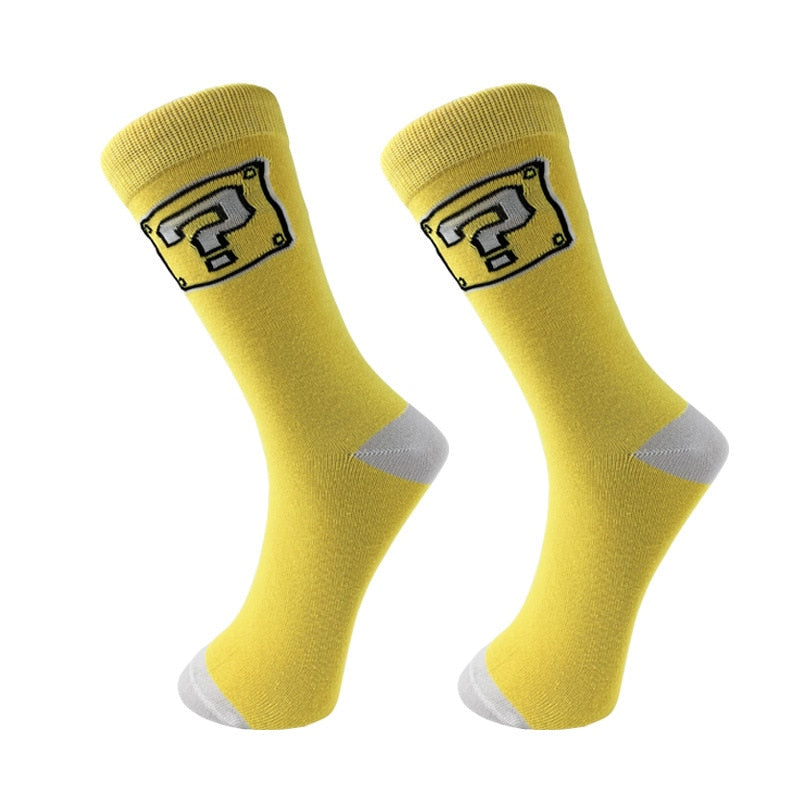 Super Mario 'Mystery Power Up Brick' Crew Socks — Little Sock Store