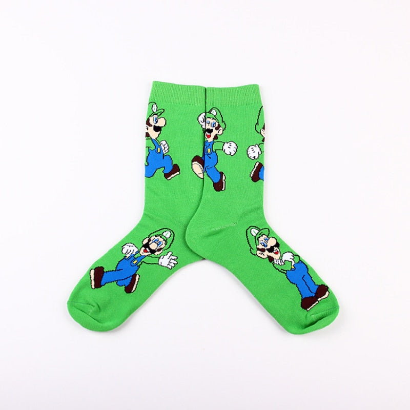 Super Mario 'Running Luigi' Crew Socks — Little Sock Store
