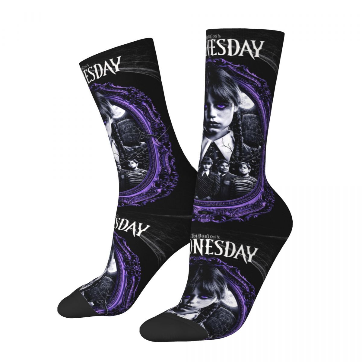 Wednesday Addams "Wednesday Addams Big Print" Crew Socks — Little Sock ...