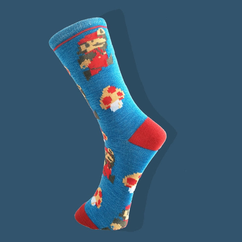 Super Mario 'Mario And Goomba' Crew Socks — Little Sock Store