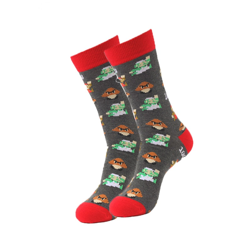 Super Mario 'Super Luigi And Enemy' Crew Socks — Little Sock Store
