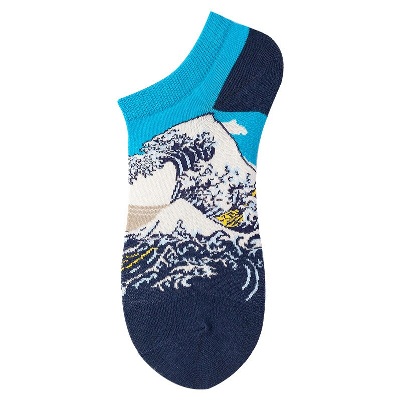 'Great Wave Of Kanagawa' Ankle Socks — Little Sock Store
