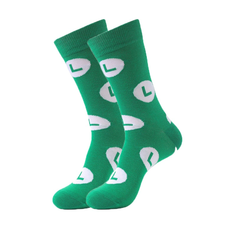 Super Mario 'Luigi Logo' Crew Socks — Little Sock Store
